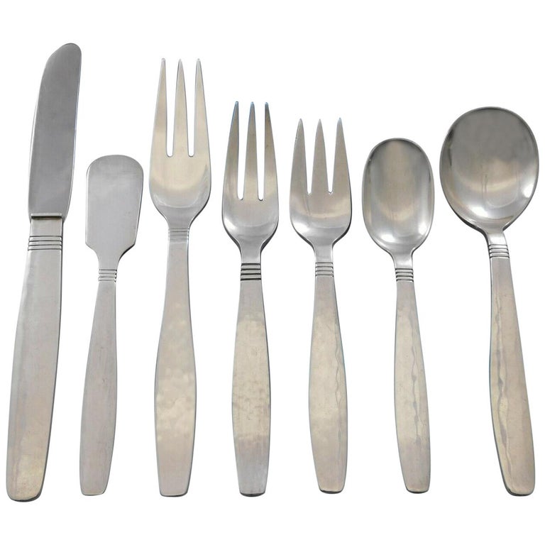 Swedish Modern by Allan Adler Sterling Silver Flatware Set Heavily ...
