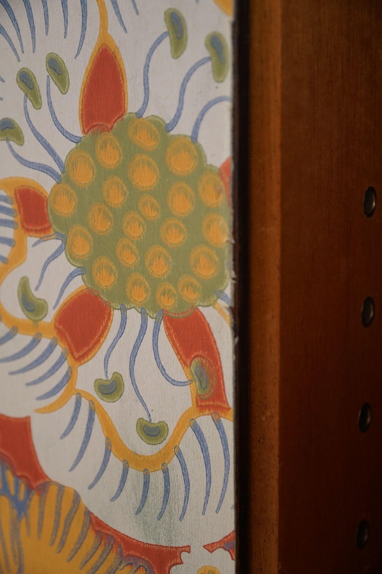 Swedish Modern Cabinet in Oak, Upholstered with Svenskt Tenn Fabric ...