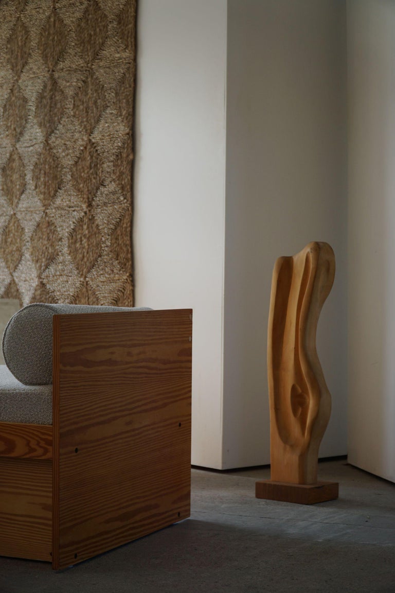 Swedish Modern Large Wooden Carved Sculpture, By Sven Olsson, Mid 20th ...