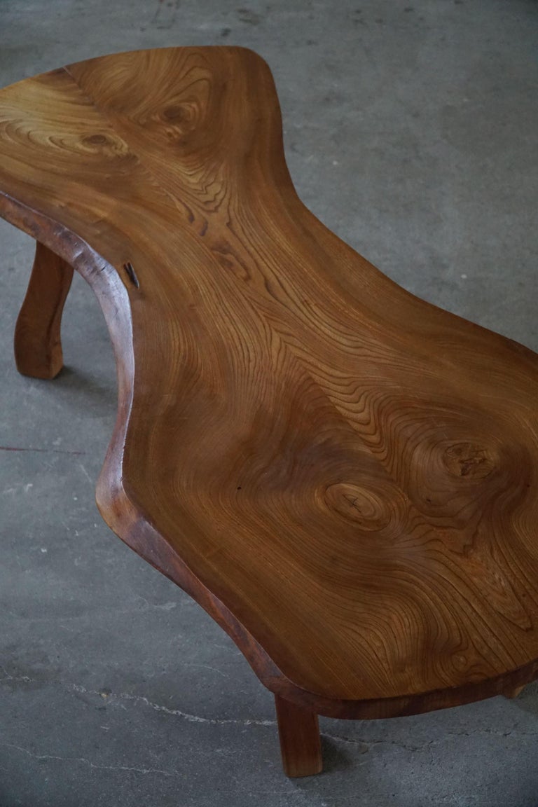 Swedish Modern, Organic Shaped Sofa Table in Elm by Carl-Axel Beijbom ...
