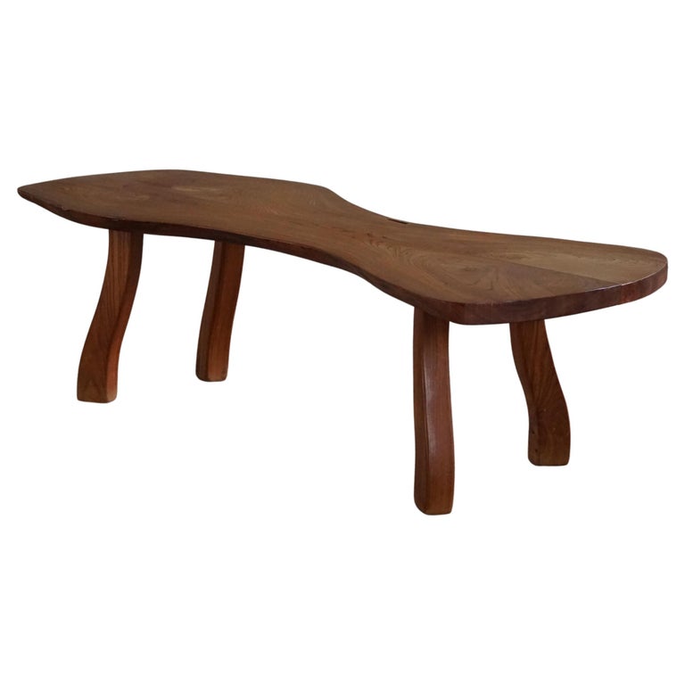 Swedish Modern, Organic Shaped Sofa Table in Elm by Carl-Axel Beijbom ...