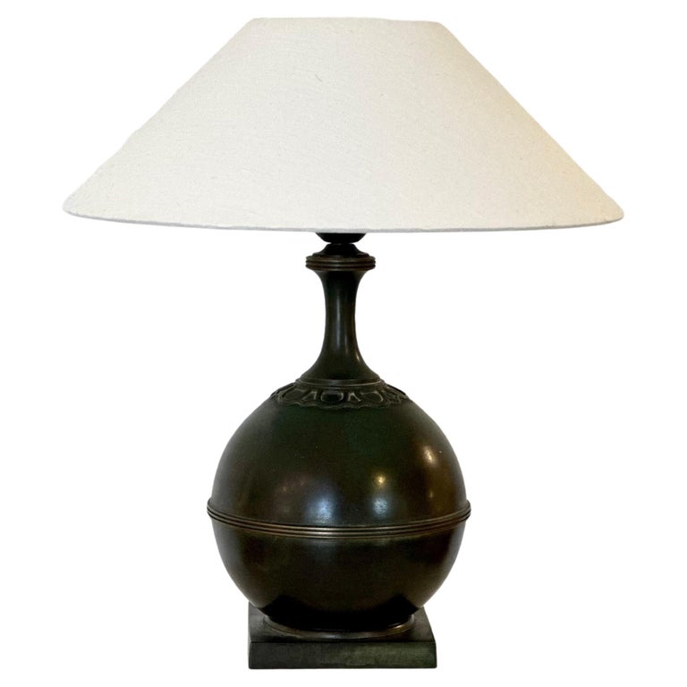 Swedish Modern Patinated Bronze Table Lamp by GAB Guldsmedsaktiebolaget ...