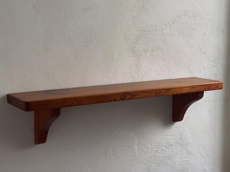 Swedish Modern Patinated Pine Shelf in the style of Axel Einar Hjorth ...