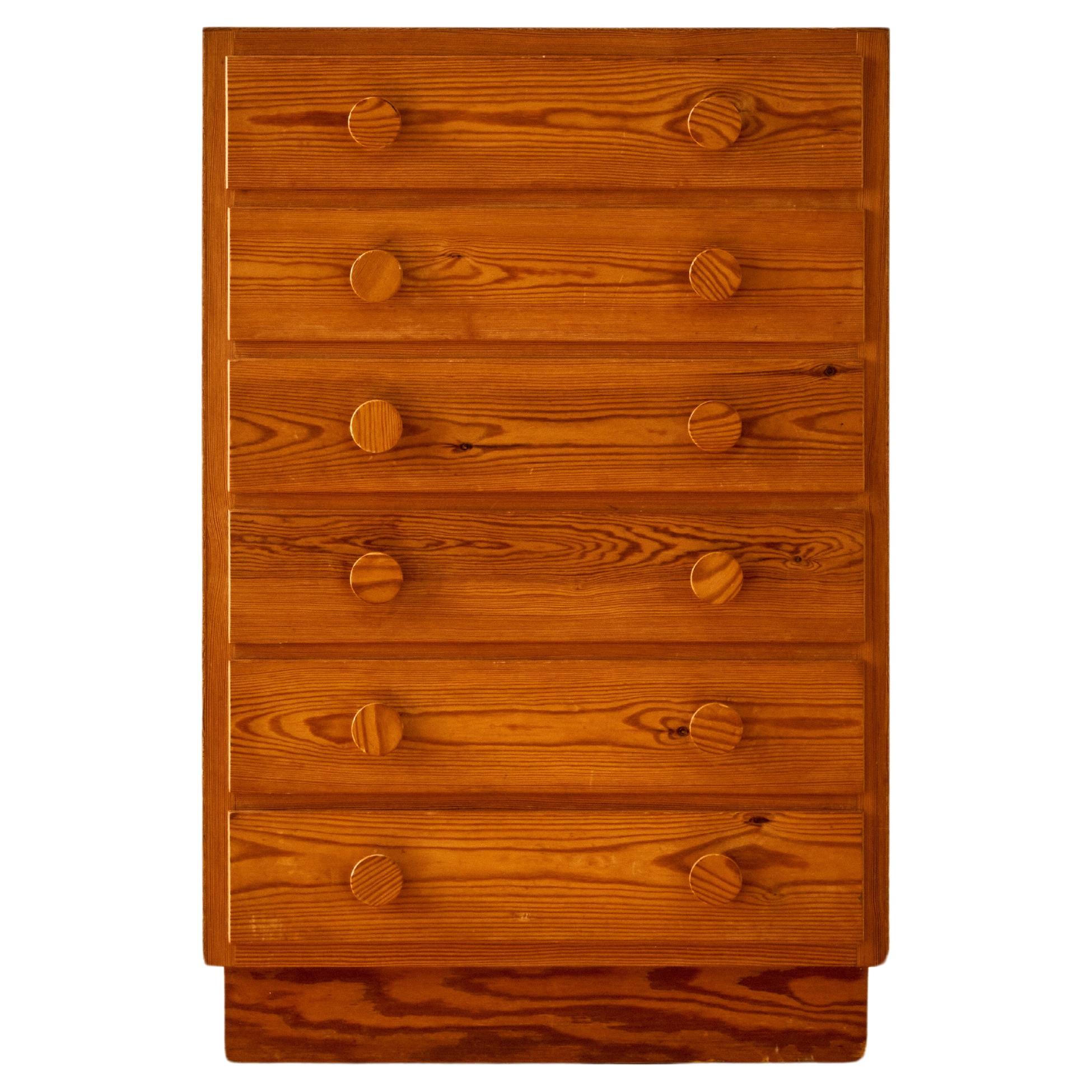 Swedish Modern Pine Tallboy