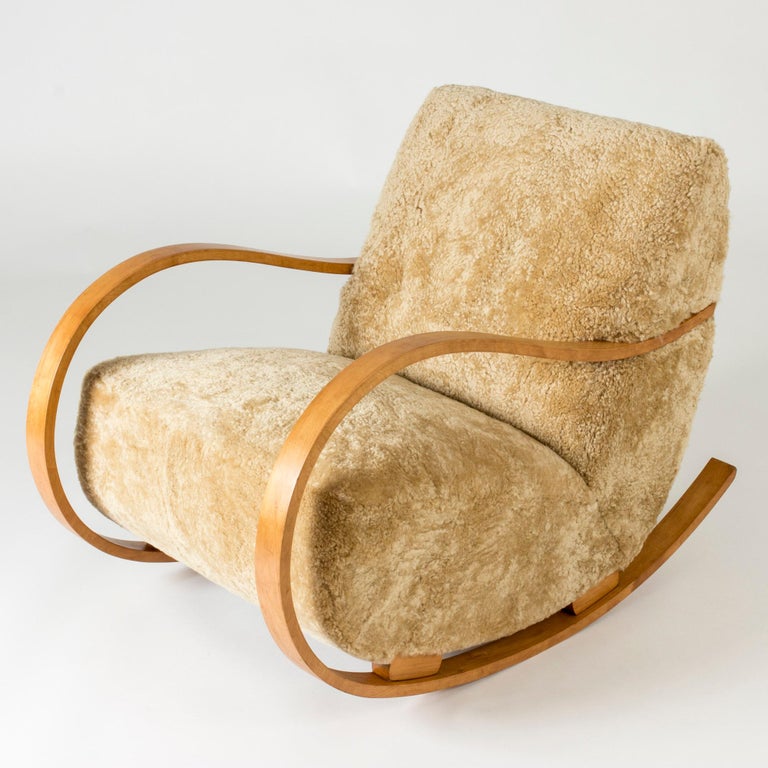 Swedish Modern Rocking Chair, Sweden, 1940s at 1stDibs