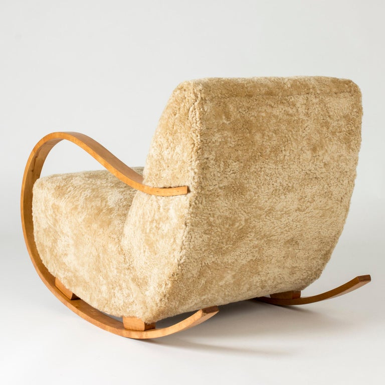 Swedish Modern Rocking Chair, Sweden, 1940s at 1stDibs