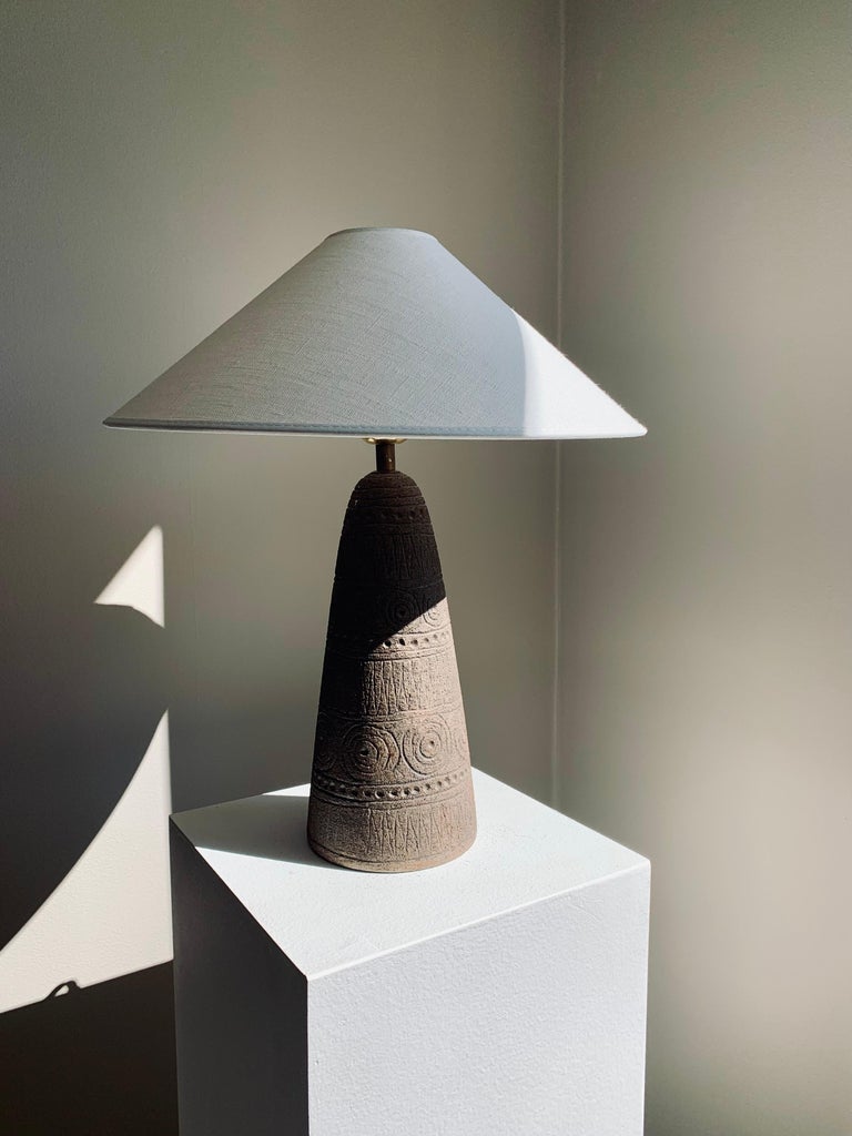 Swedish Modern Rustic Earthenware Ceramic Table Lamp by Elsi Bourelius ...
