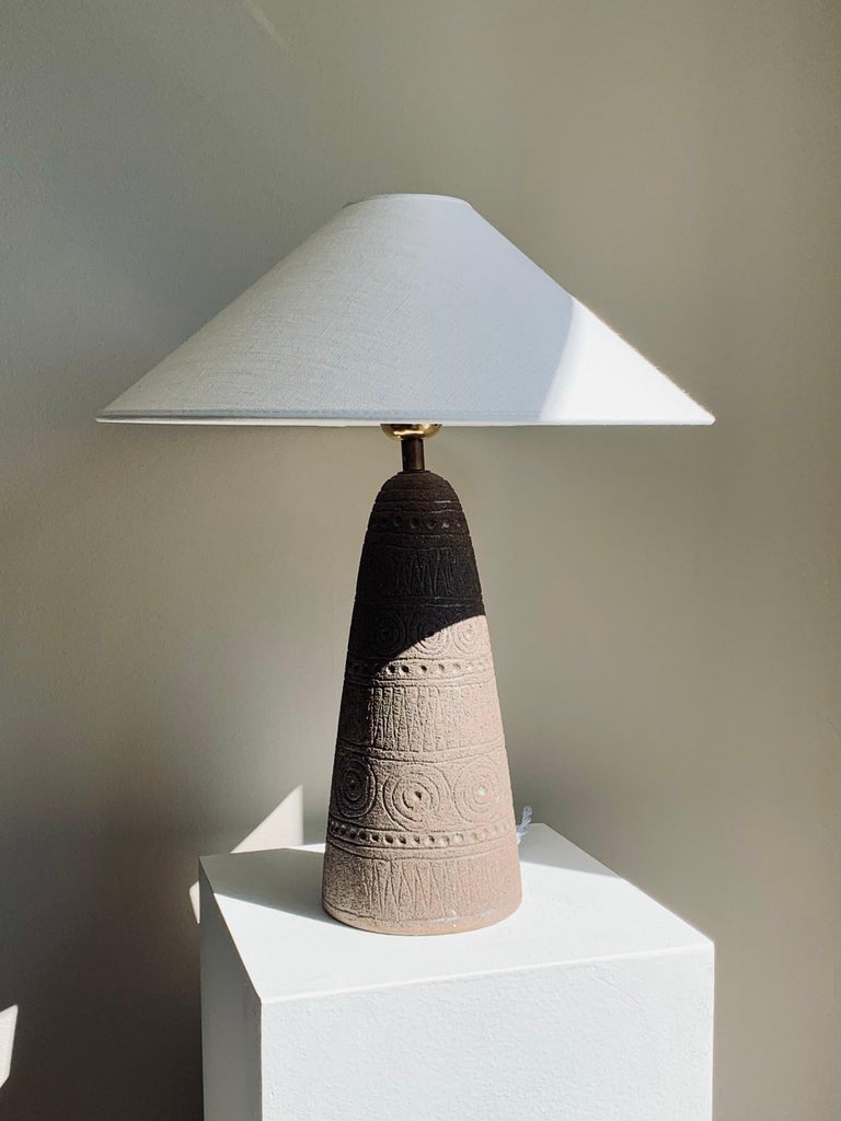 Swedish Modern Rustic Earthenware Ceramic Table Lamp by Elsi Bourelius ...