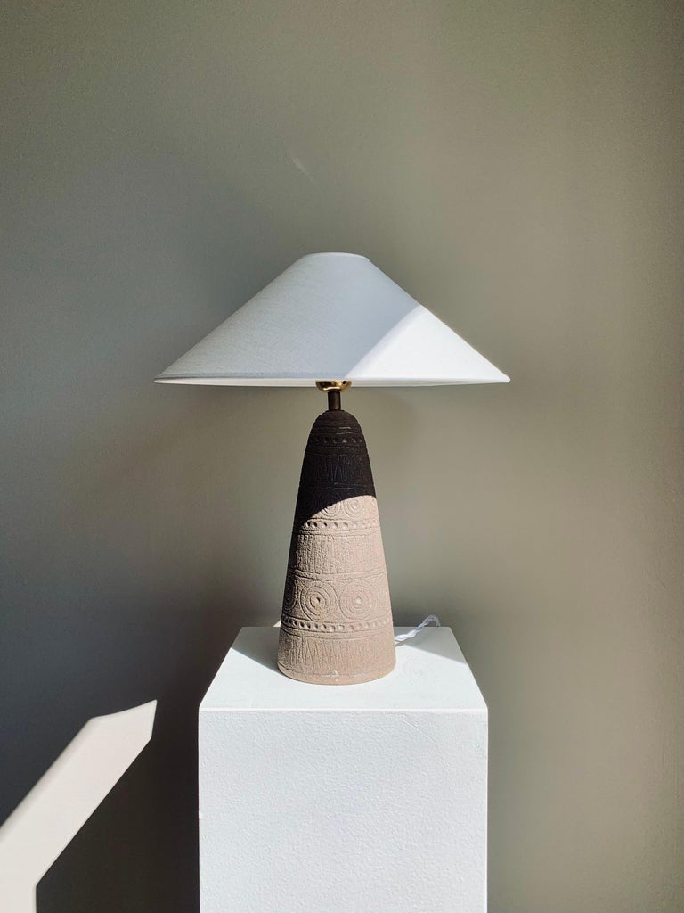 Swedish Modern Rustic Earthenware Ceramic Table Lamp by Elsi Bourelius ...