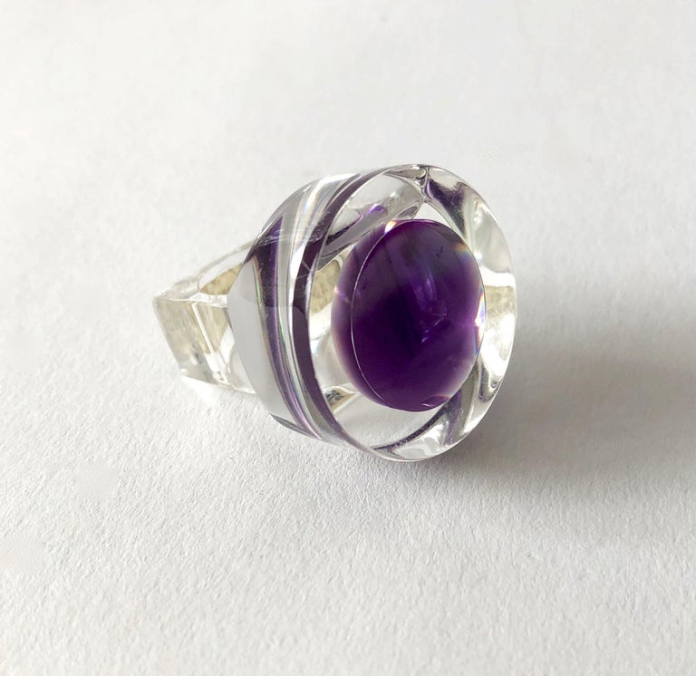 1970s Siv Langstrom Swedish Space Age Modernist Acrylic Ring For Sale ...
