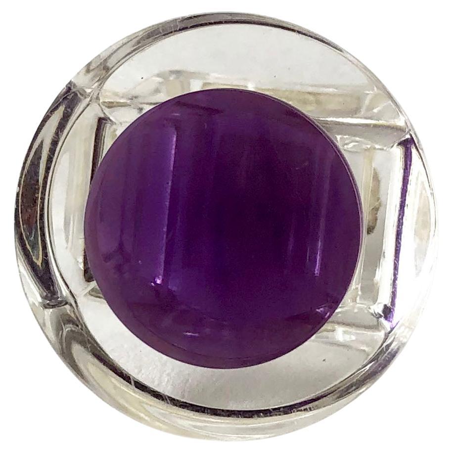 Vintage 1960s Kenneth Jay Lane Beige Bakelite Plastic Go Go Ring Brass ...