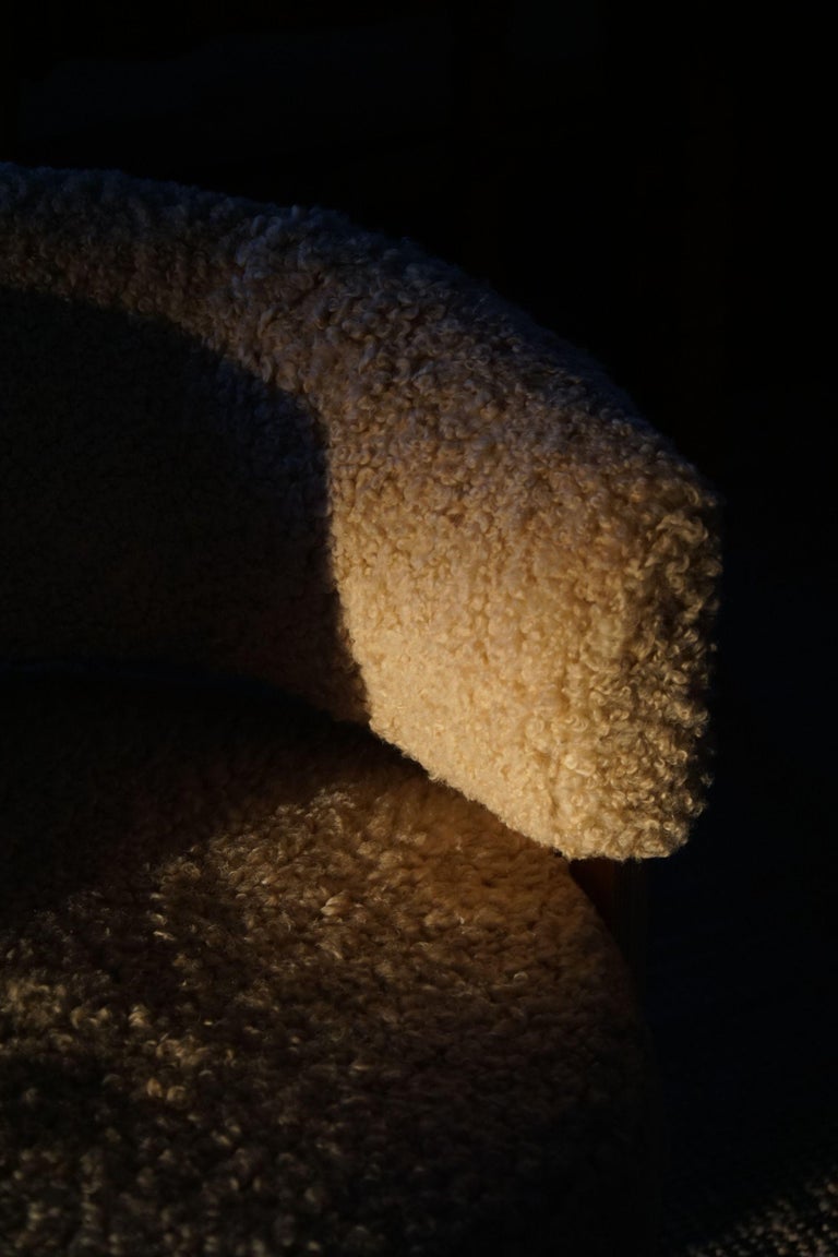 Swedish Modern Swivel Armchair in Lambswool by Carina Bengs, Model ...