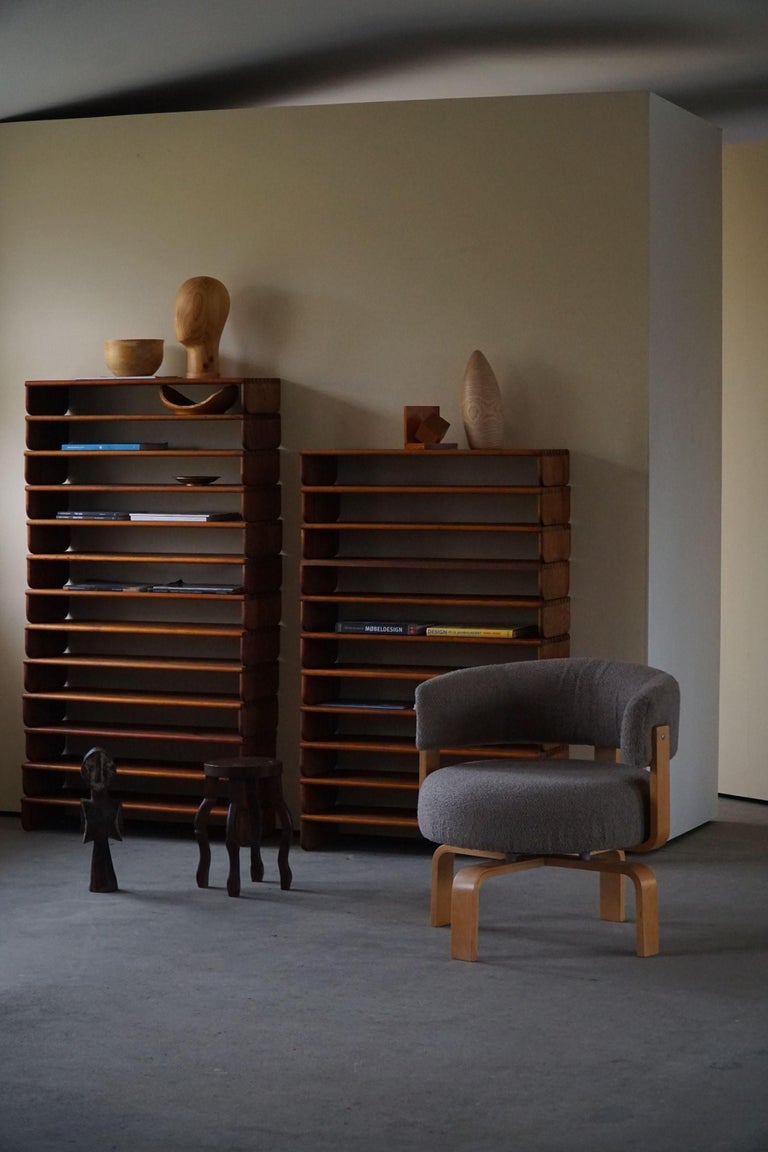 Swedish Modern Swivel Armchair in Lambswool by Carina Bengs, Model ...