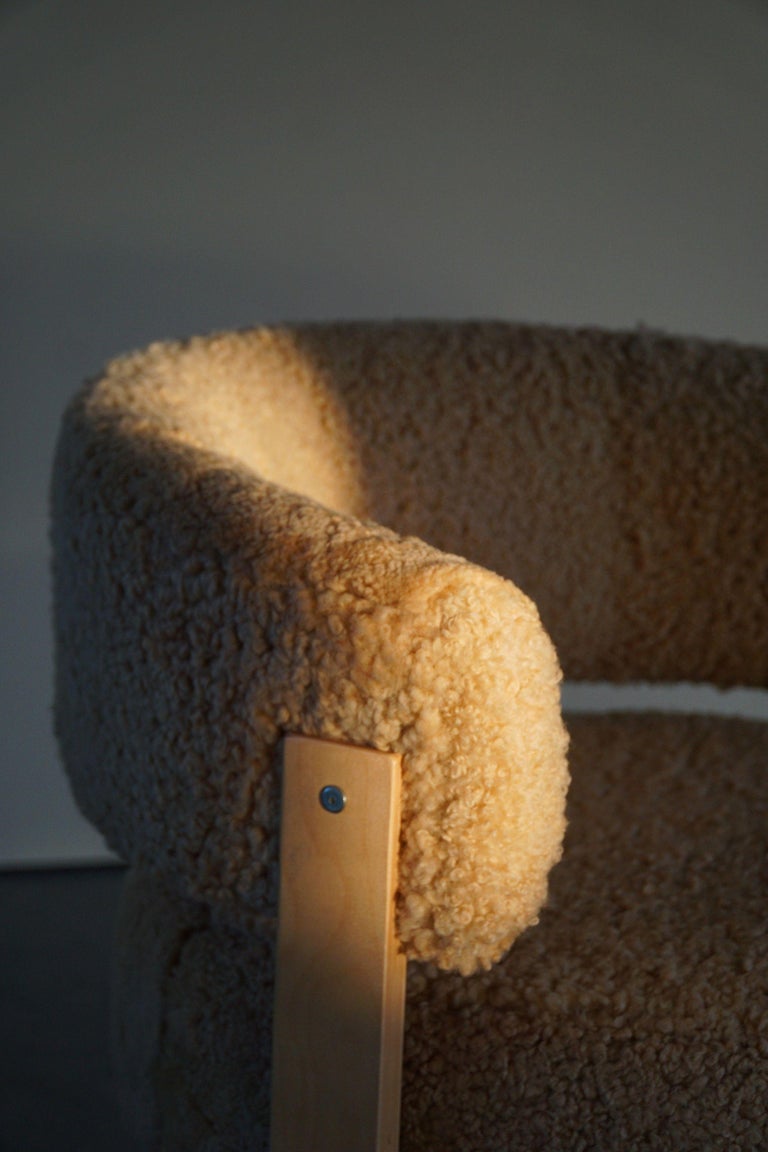 Swedish Modern Swivel Armchair in Lambswool by Carina Bengs, Model ...