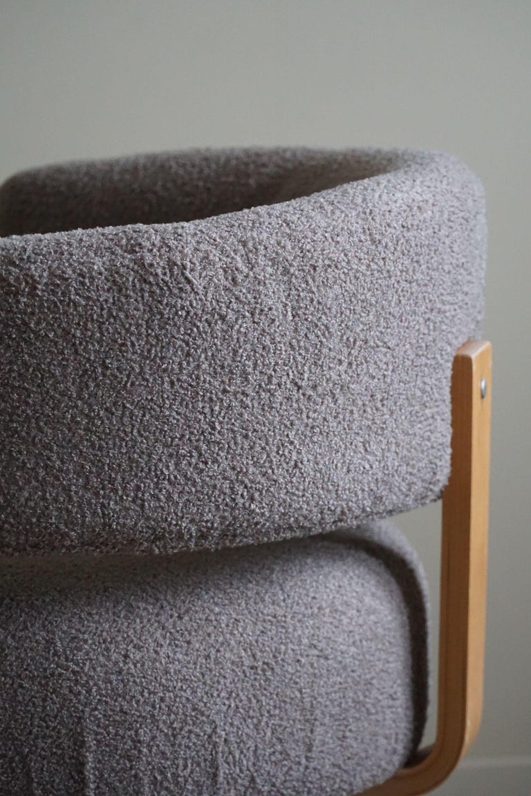 Swedish Modern Swivel Armchair in Lambswool by Carina Bengs, Model ...