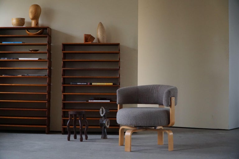 Swedish Modern Swivel Armchair in Lambswool by Carina Bengs, Model ...