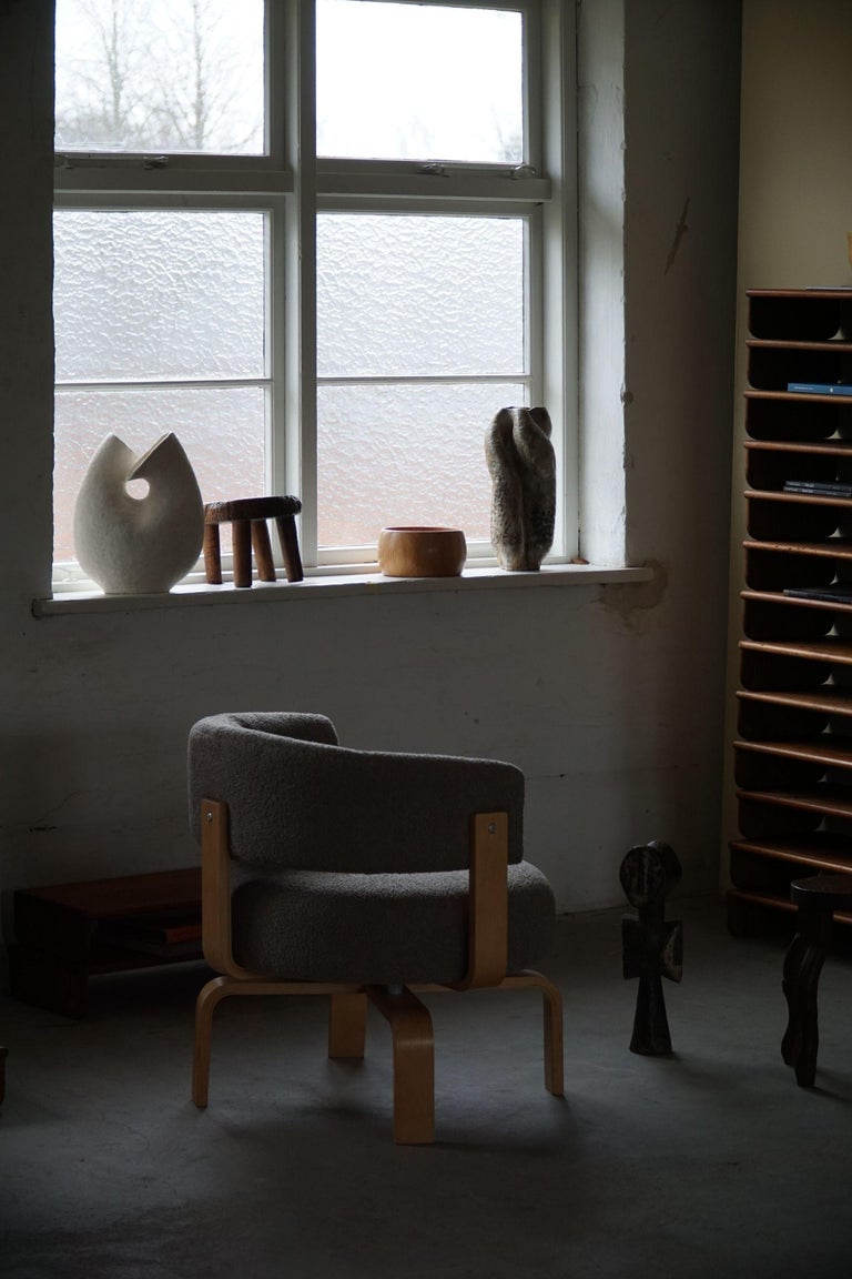 Swedish Modern Swivel Armchair in Lambswool by Carina Bengs, Model ...