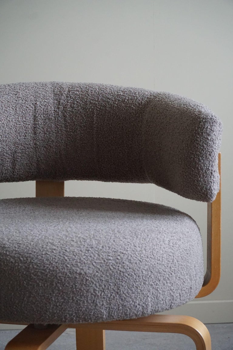 Swedish Modern Swivel Armchair in Lambswool by Carina Bengs, Model ...