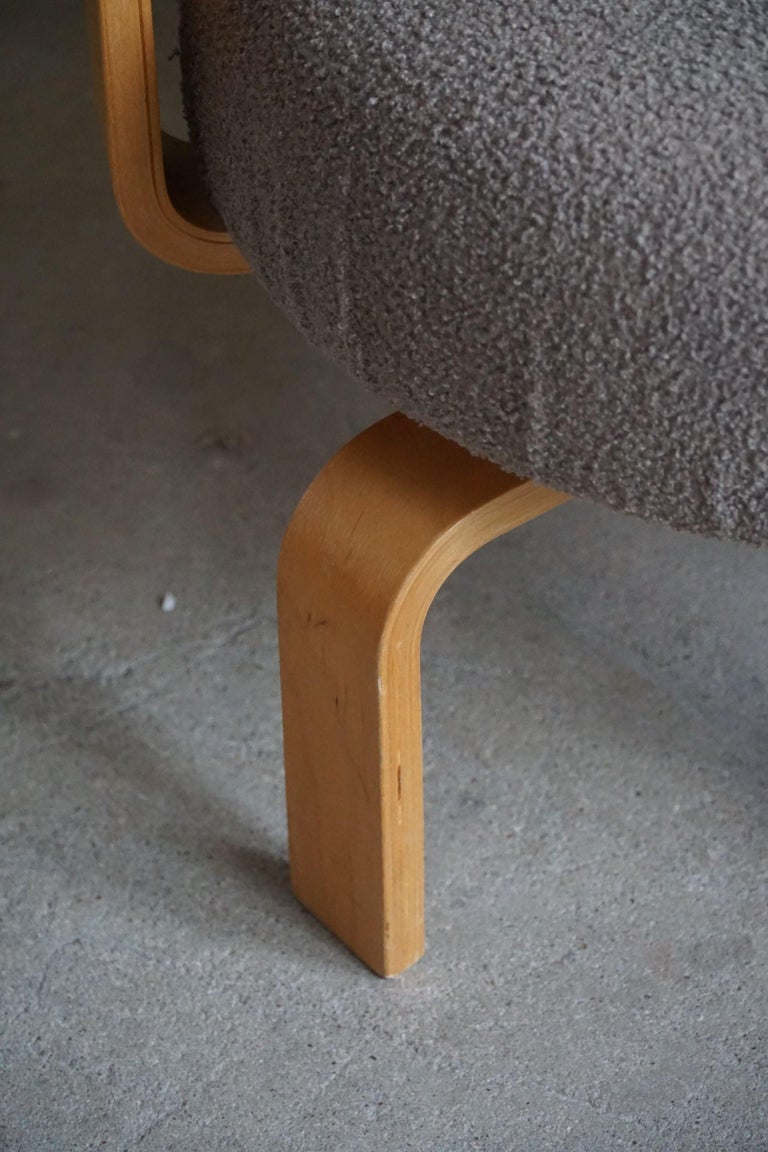 Swedish Modern Swivel Armchair in Lambswool by Carina Bengs, Model ...