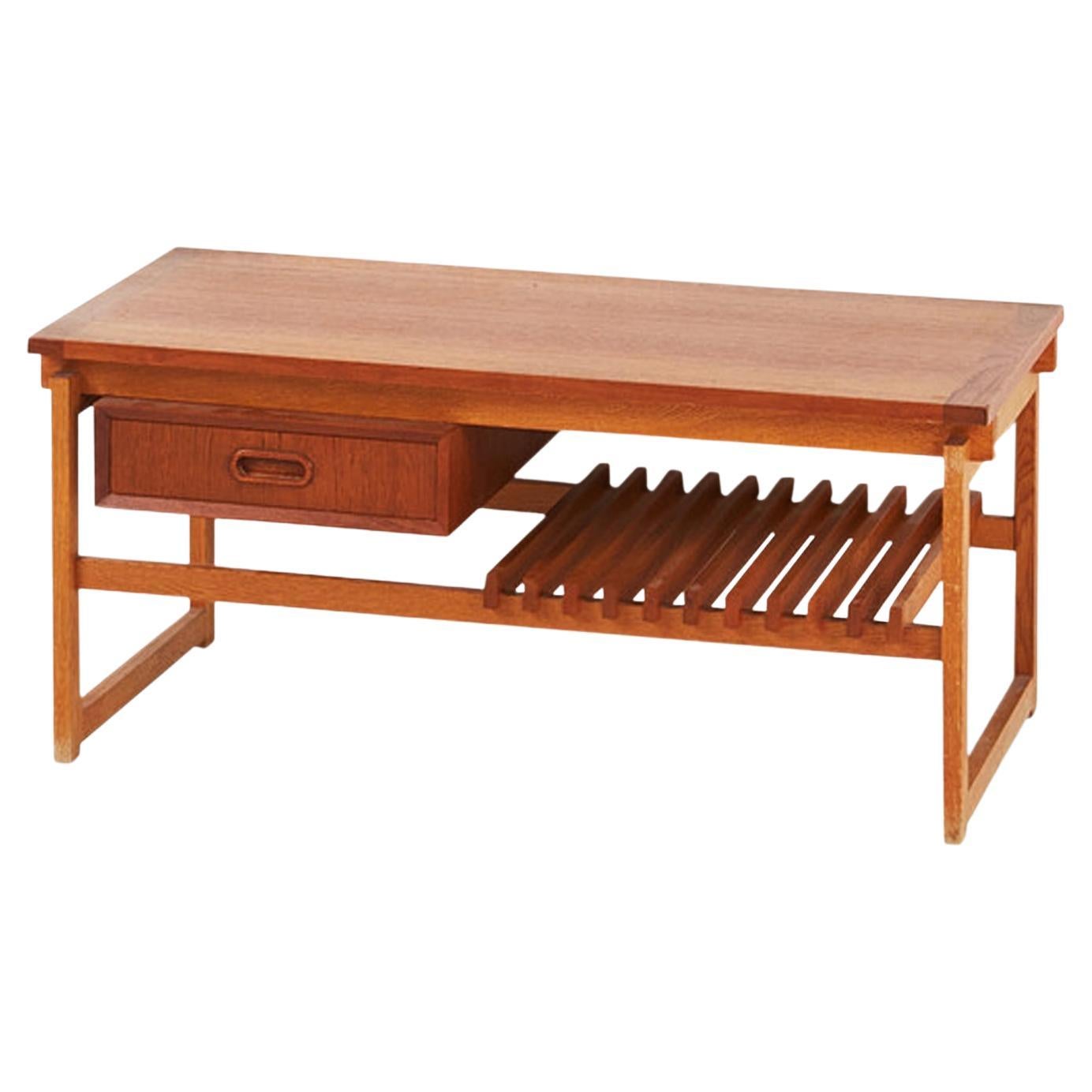 Danish Modern Teak and Oak Hall Chest with Magazine Rack For Sale at ...