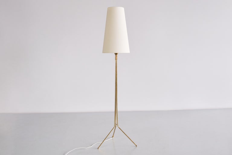 Swedish Modern Three Legged Floor Lamp in Brass, Sweden, 1950s For Sale ...