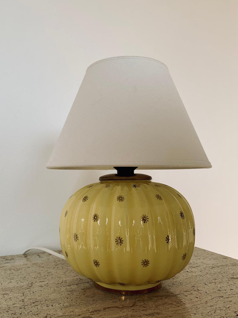 Swedish modern yellow ceramic table lamp Neapel Arthur Percy Gefle ...