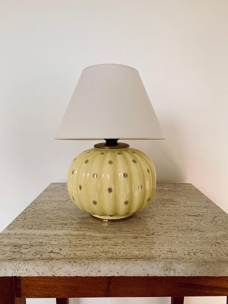 Swedish modern yellow ceramic table lamp Neapel Arthur Percy Gefle ...