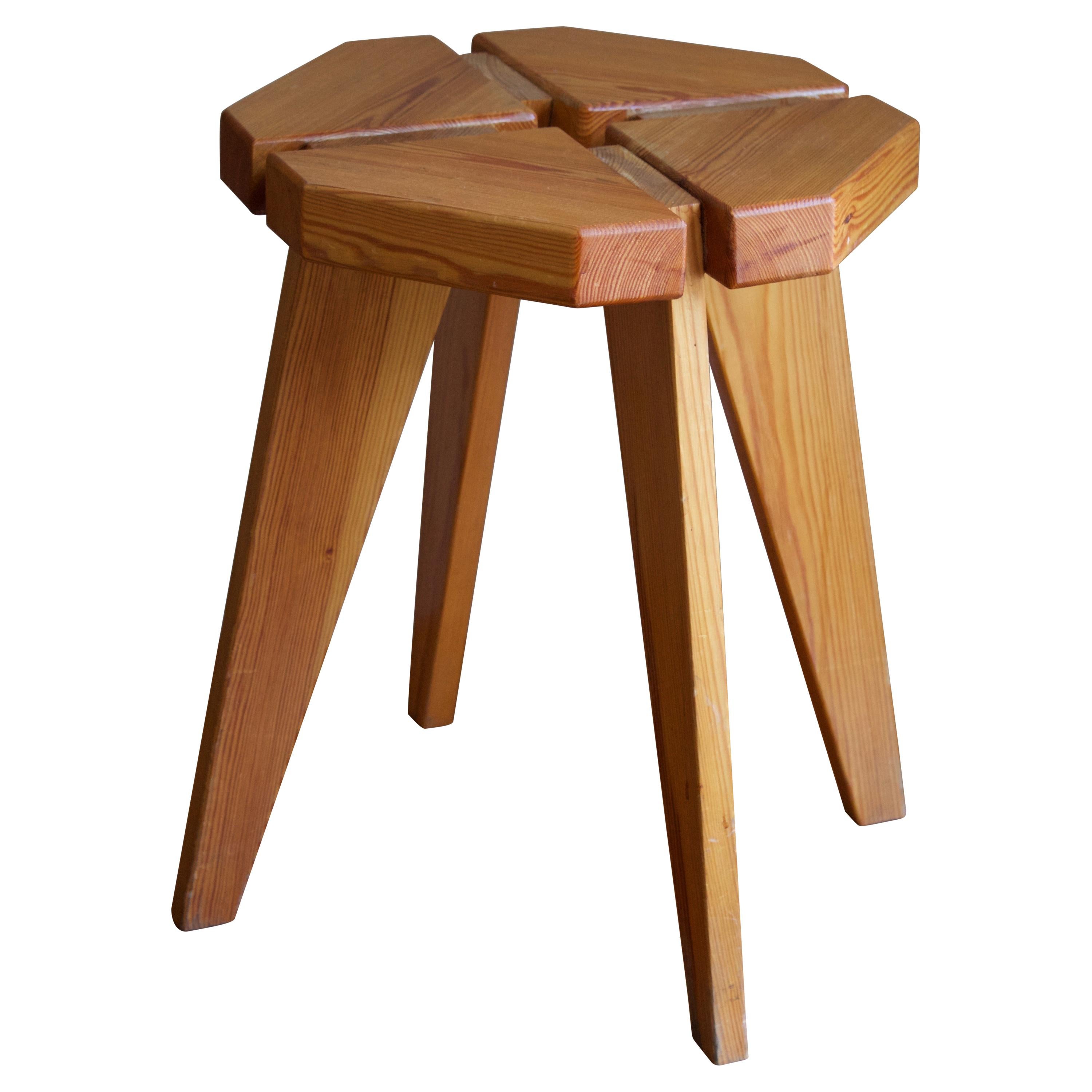Swedish Modernist Designer, Minimalist Stool, Pine, 1970s For Sale at ...