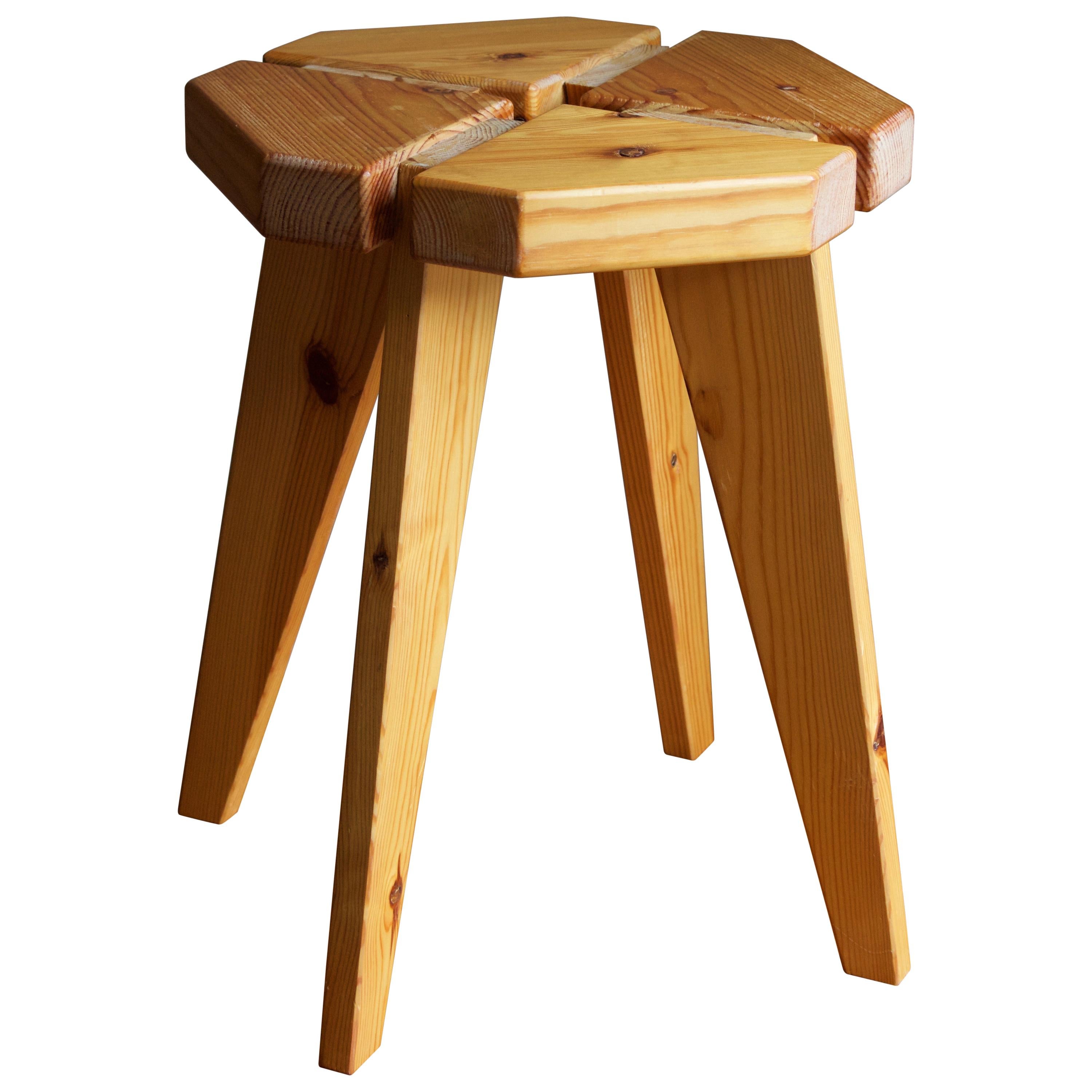 Swedish Modernist Designer, Minimalist Stool, Pine, 1970s For Sale at ...