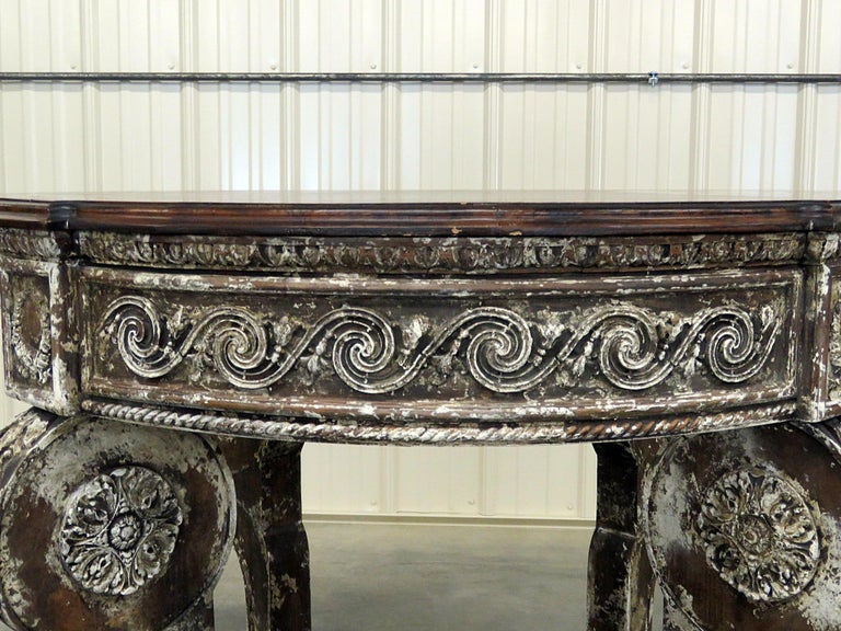 Distress Paint Decorated Swedish Napoleonic Style Center Table For Sale ...