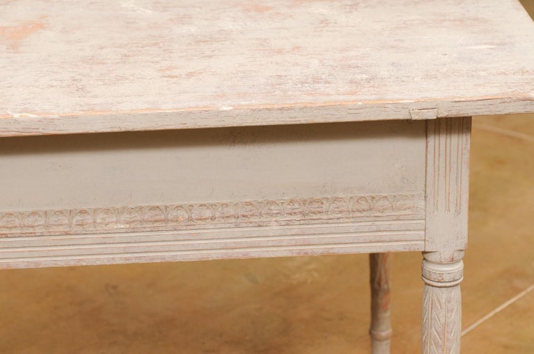 Swedish Neoclassical 1790s Painted Wood Wall Table with Carved ...