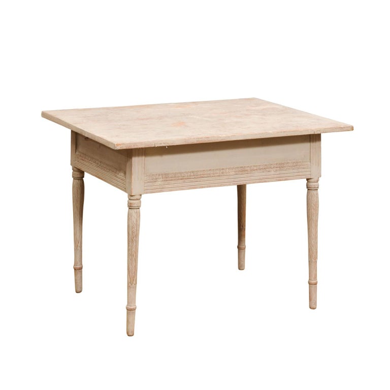 Swedish Neoclassical 1790s Painted Wood Wall Table with Carved ...