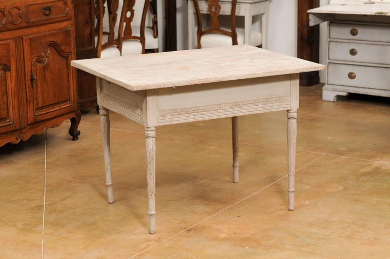 Swedish Neoclassical 1790s Painted Wood Wall Table with Carved ...