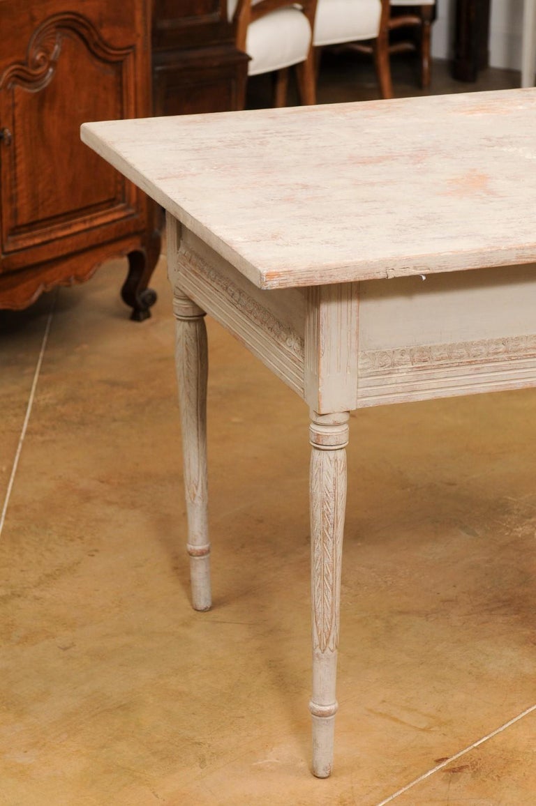 Swedish Neoclassical 1790s Painted Wood Wall Table with Carved ...