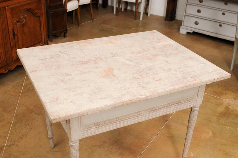 Swedish Neoclassical 1790s Painted Wood Wall Table with Carved ...