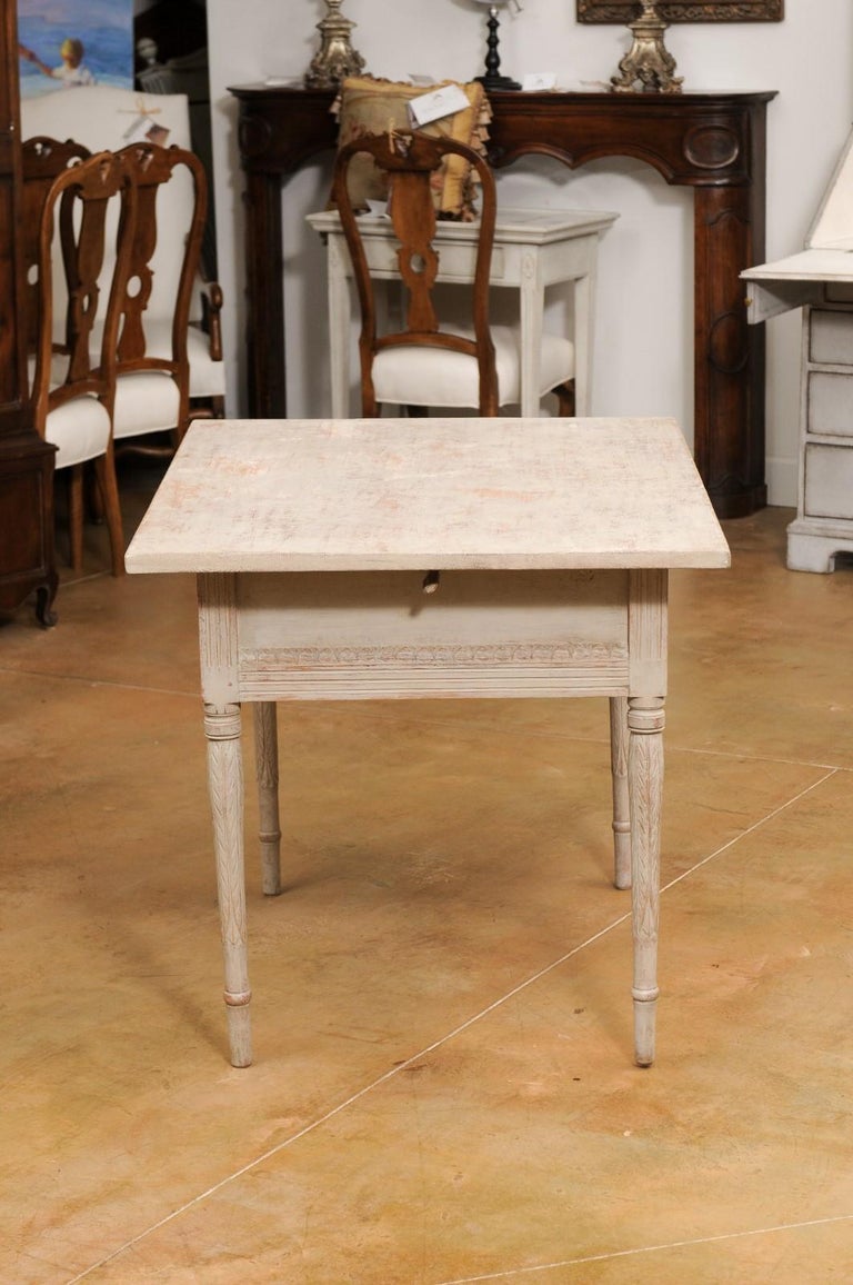 Swedish Neoclassical 1790s Painted Wood Wall Table with Carved ...