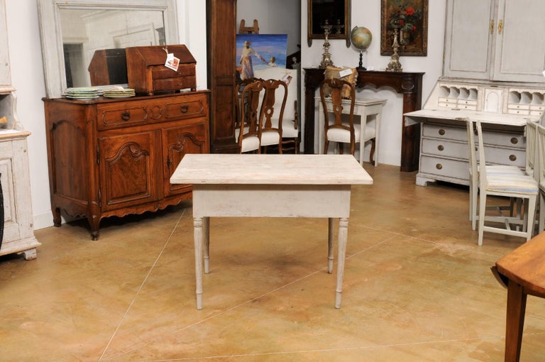 Swedish Neoclassical 1790s Painted Wood Wall Table with Carved ...