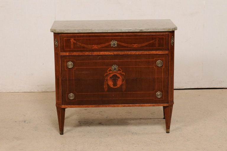 Swedish Neoclassical Period Karl Johan Chest w/Inlay and Original Stone ...