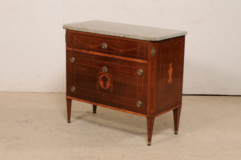 Swedish Neoclassical Period Karl Johan Chest w/Inlay and Original Stone ...