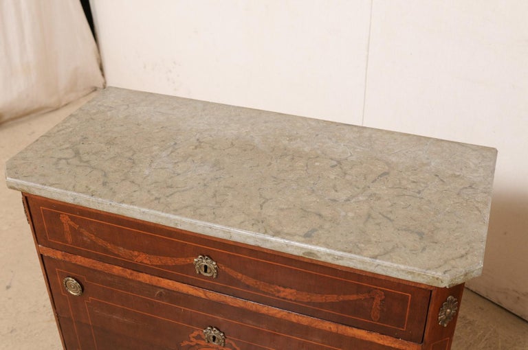 Swedish Neoclassical Period Karl Johan Chest w/Inlay and Original Stone ...