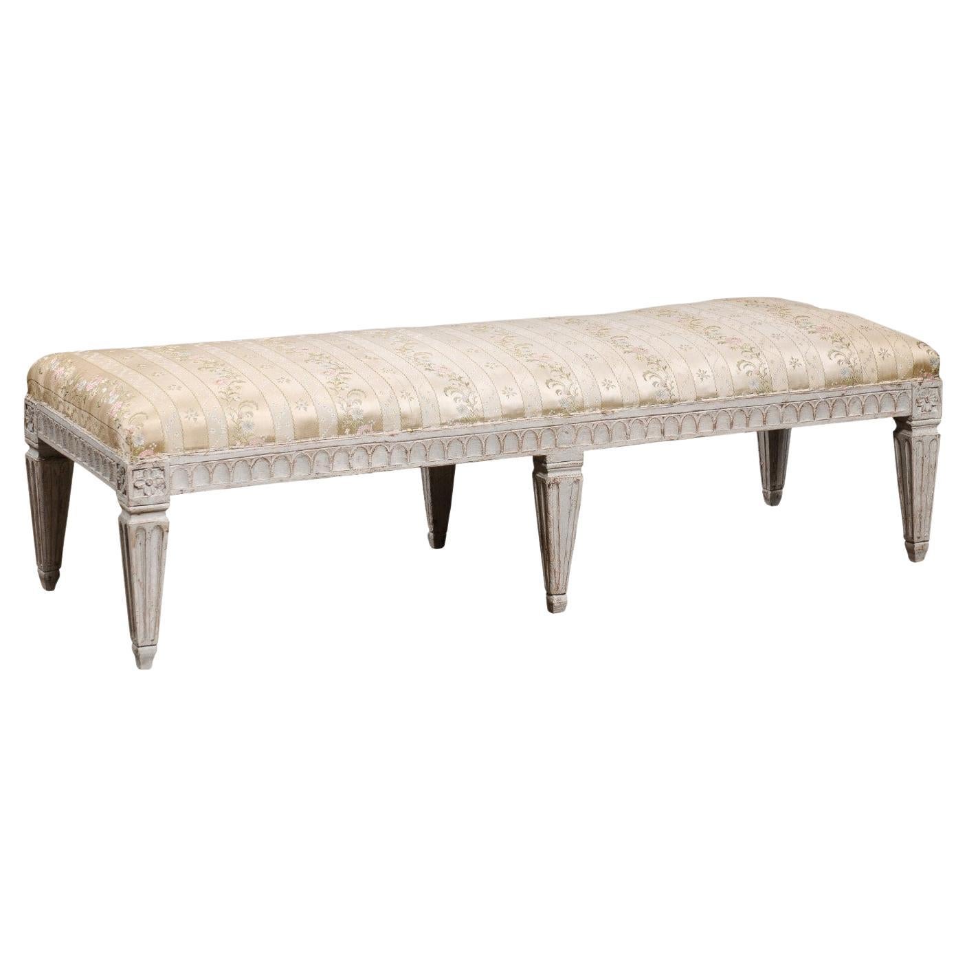 Vintage Tiger Hand Painted Carved Motif Wood Bench 1950s For Sale at ...