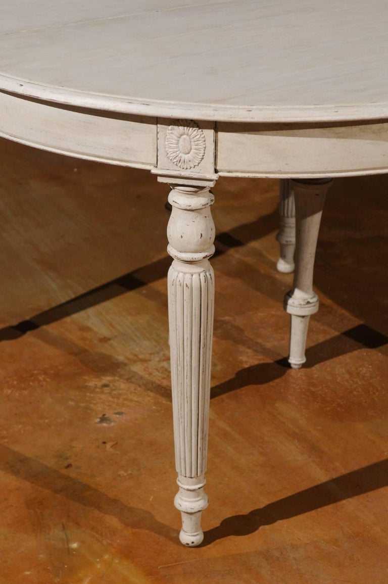 Swedish Neoclassical Style Painted Dining Room Table circa 1890 with ...
