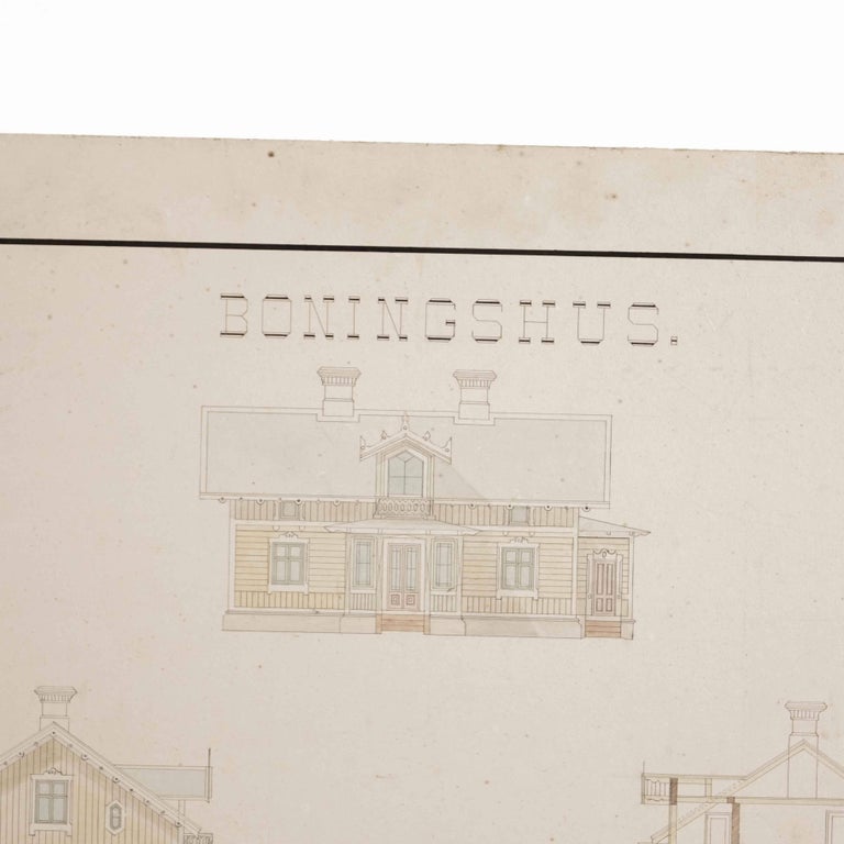 Swedish Original Architectural Drawing from 1911 For Sale at 1stDibs