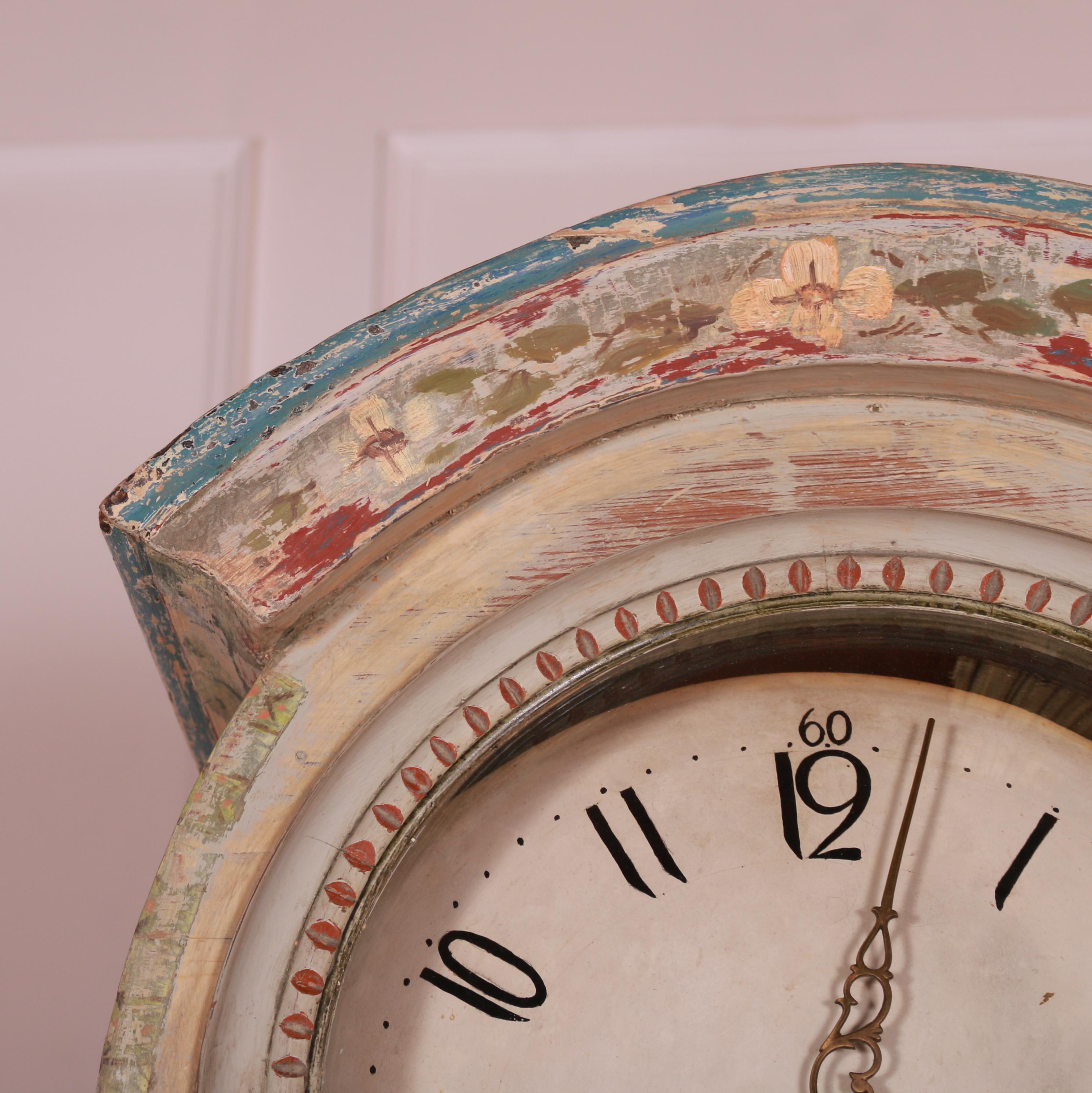 Swedish Original Painted Mora Clock For Sale at 1stDibs