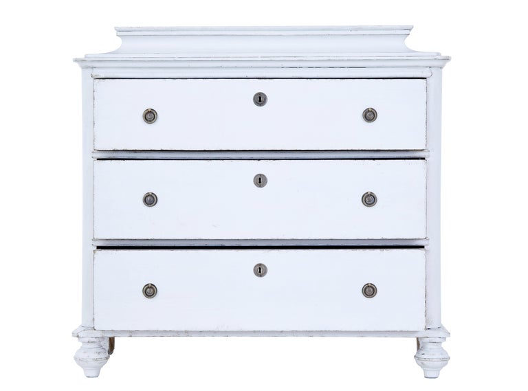 Swedish Painted 19th Century Caddy Top Chest of Drawers For Sale at 1stDibs