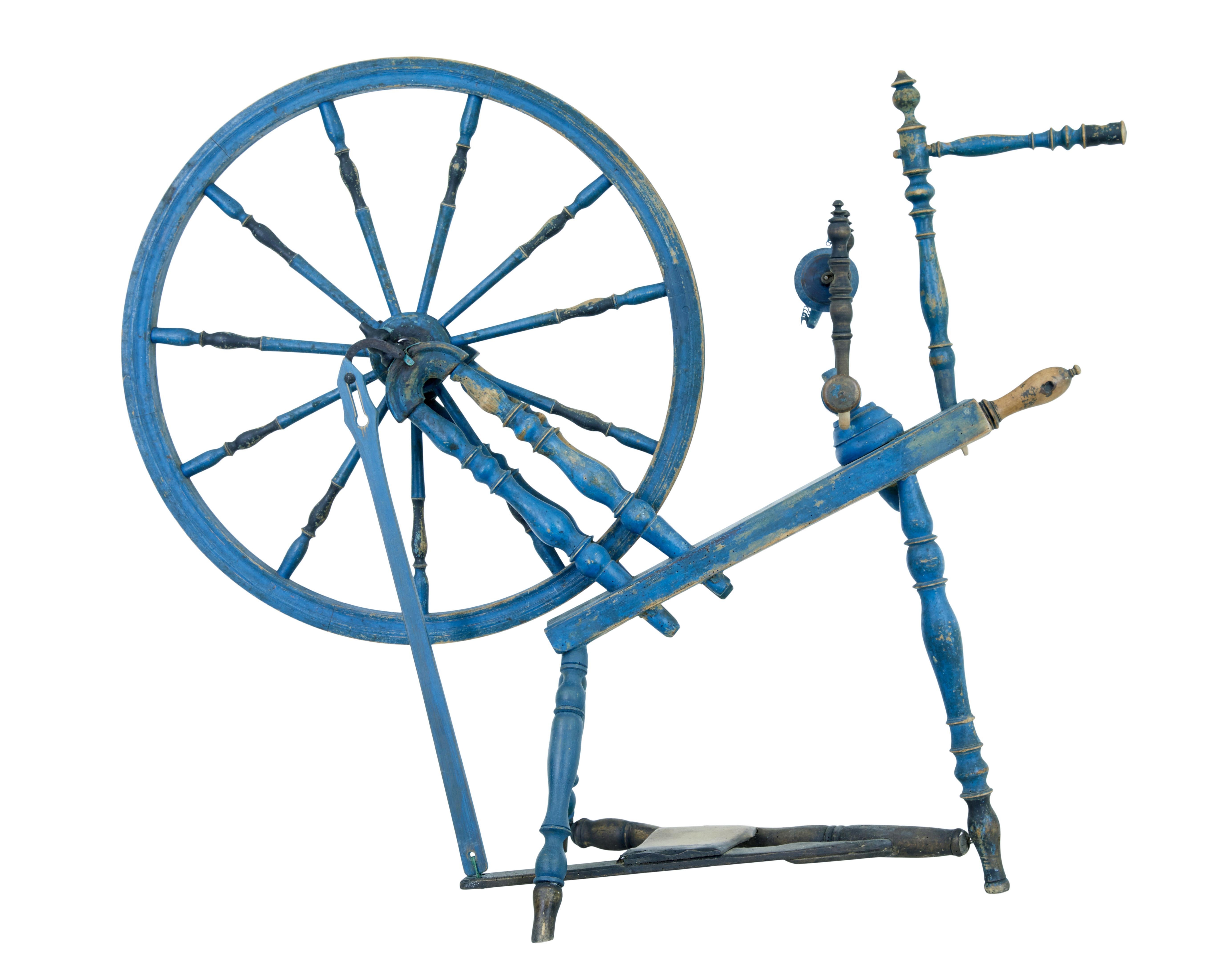 Swedish Painted 19th Century Spinning Wheel For Sale at 1stDibs ...