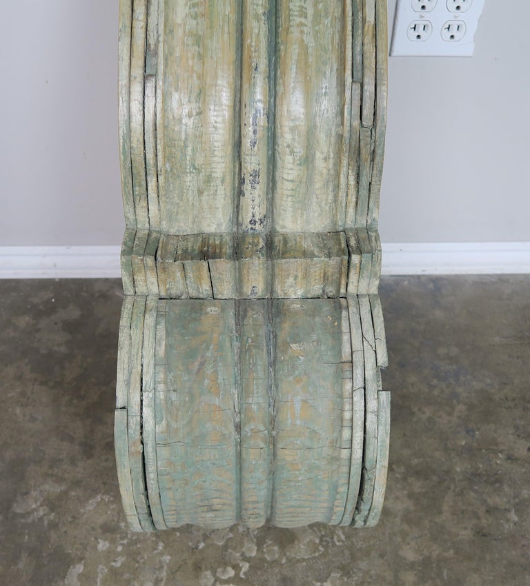 Swedish Painted Console Table with Antique Corbel Bases at 1stDibs