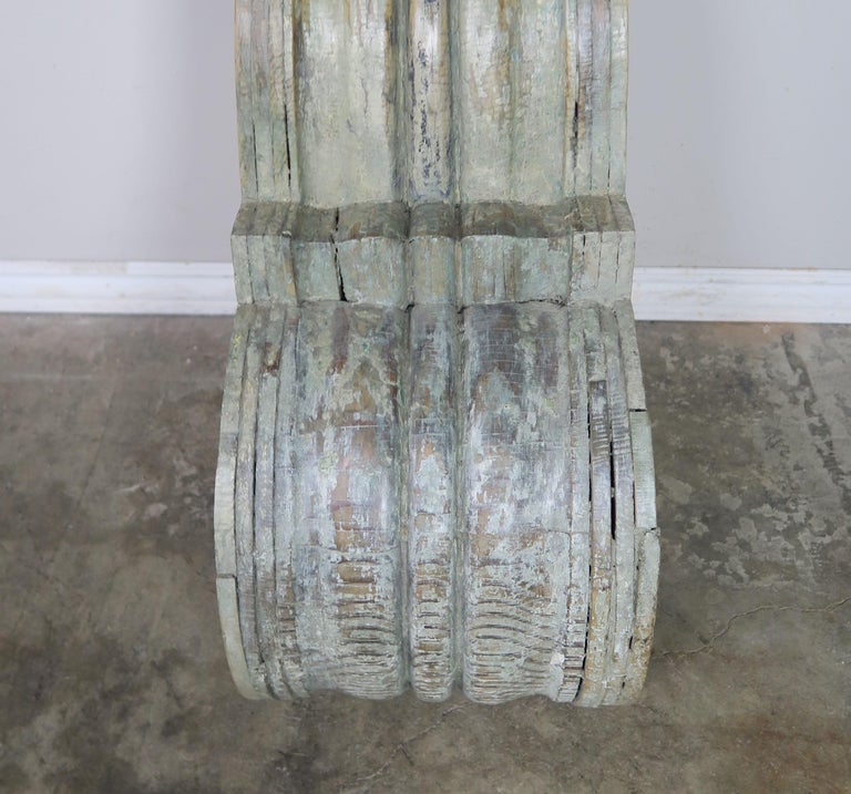 Swedish Painted Console Table with Antique Corbel Bases at 1stDibs