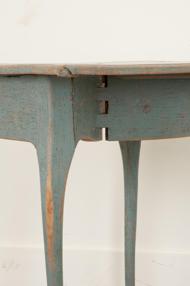 Swedish Painted Drop Leaf Corner Table For Sale at 1stDibs