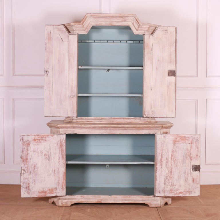 Swedish Painted Linen Cupboard For Sale at 1stDibs